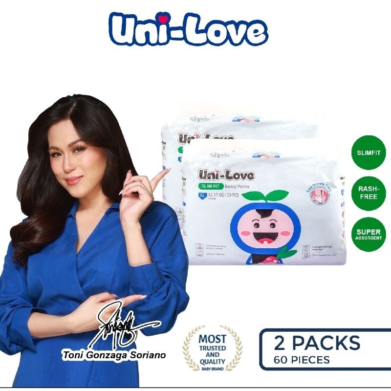 UNILOVE SLIM FIT BABY PANTS 30'S X-LARGE PACK OF 2 | Shopee Philippines
