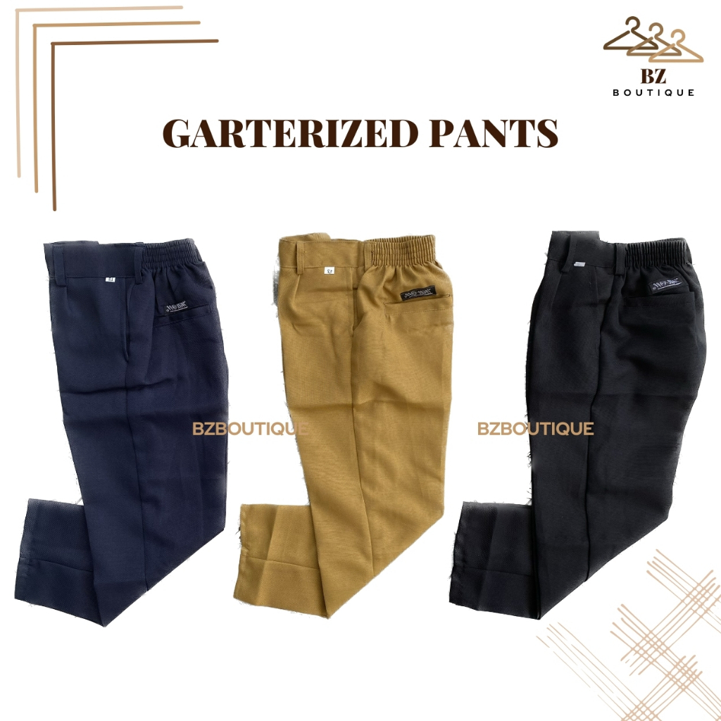 Garterized Pants School Uniform for Boys Elementary HighSchool | Black ...