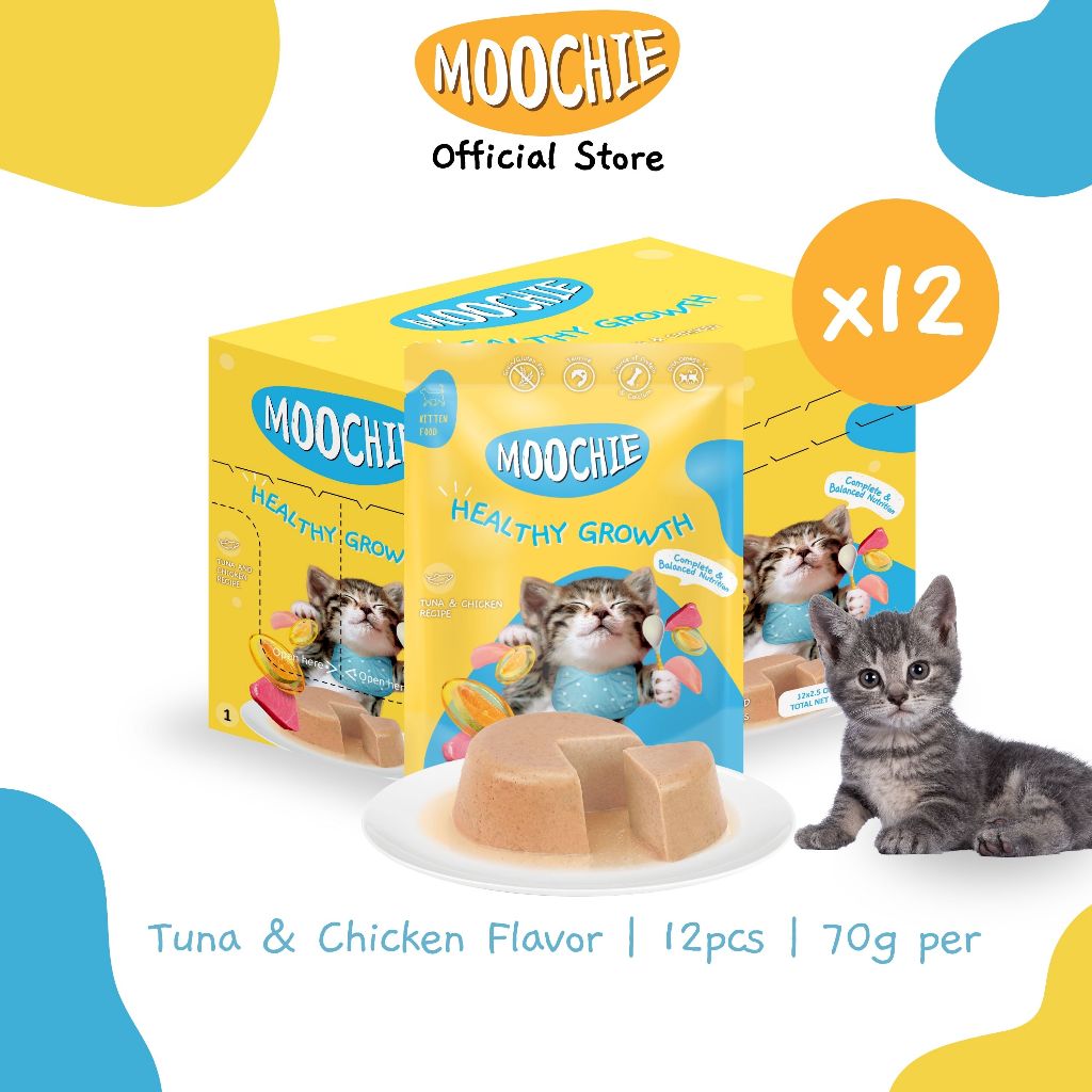 Moochie Value Box Wet Cat Food Mousse Healthy Growth Tuna And Chicken ...