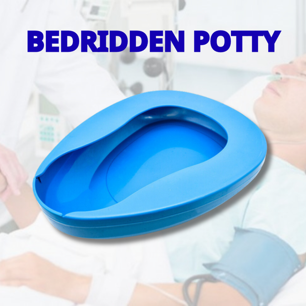 Blue Portable Bedpan Patient Elderly Potty Chair Thick Plastic Urine ...