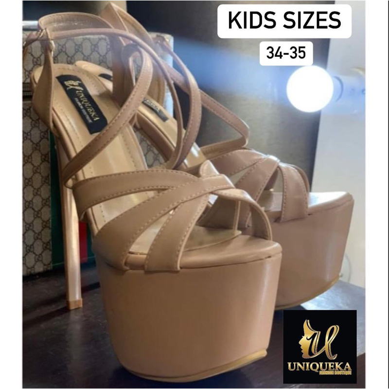 7Inches Thick Pageant Nude Sandals (KIDS 7 years old ) and above ...