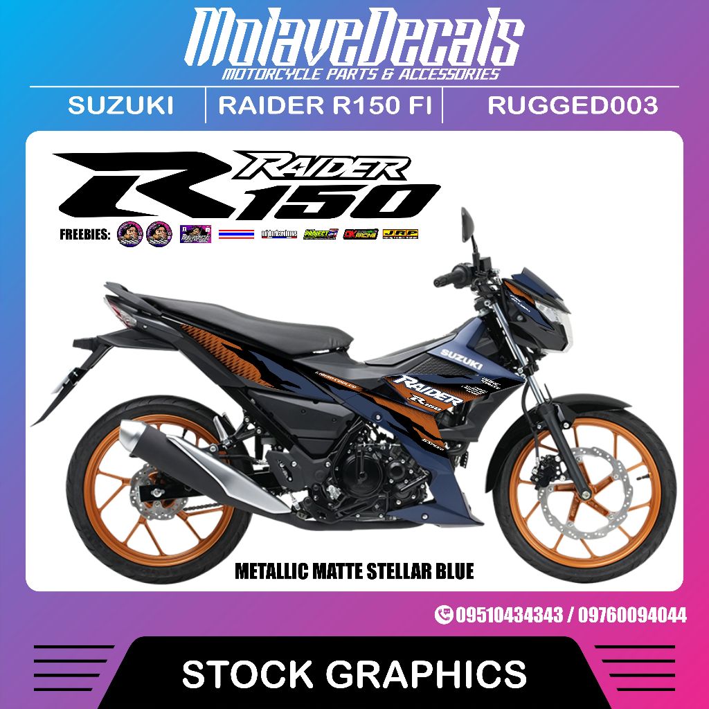 Suzuki Raider R150 FI Rugged Edition Stock Graphics METALLIC MATTE ...