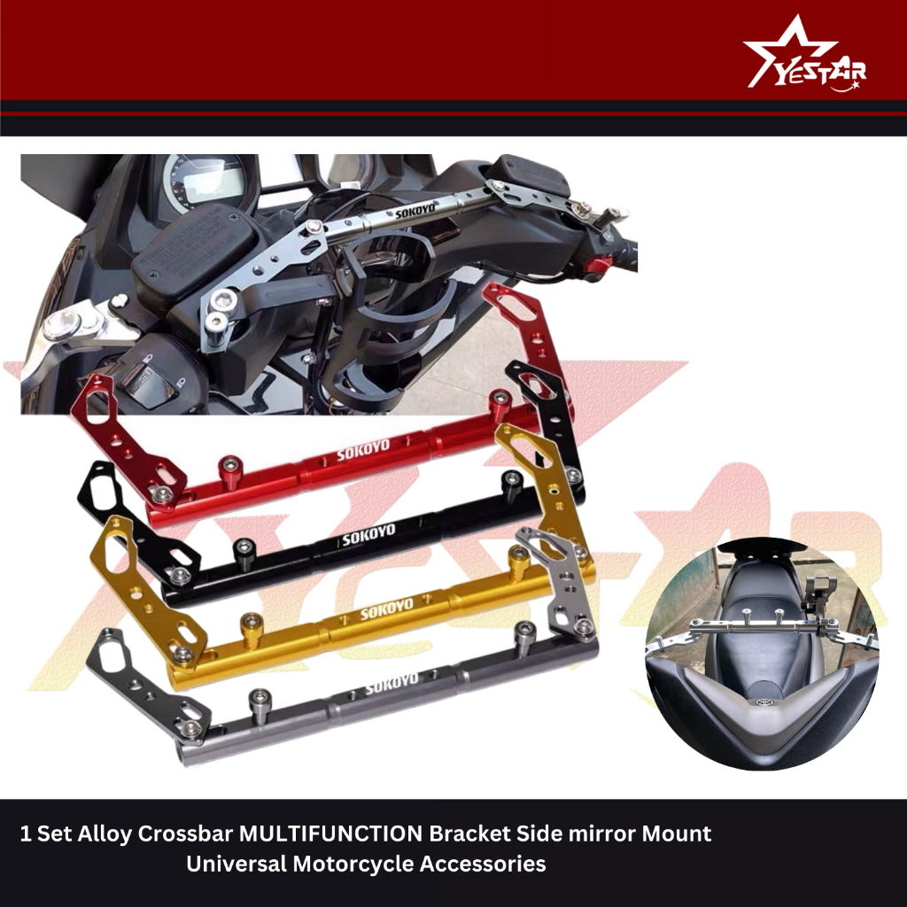 1 Set Alloy Crossbar MULTIFUNCTION Bracket Side mirror Mount Universal ...