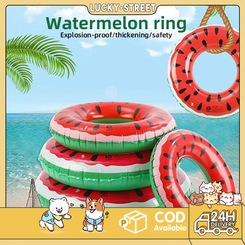 Inflatable Watermelon Circle for Kids Adults Giant Swim Floating Air ...