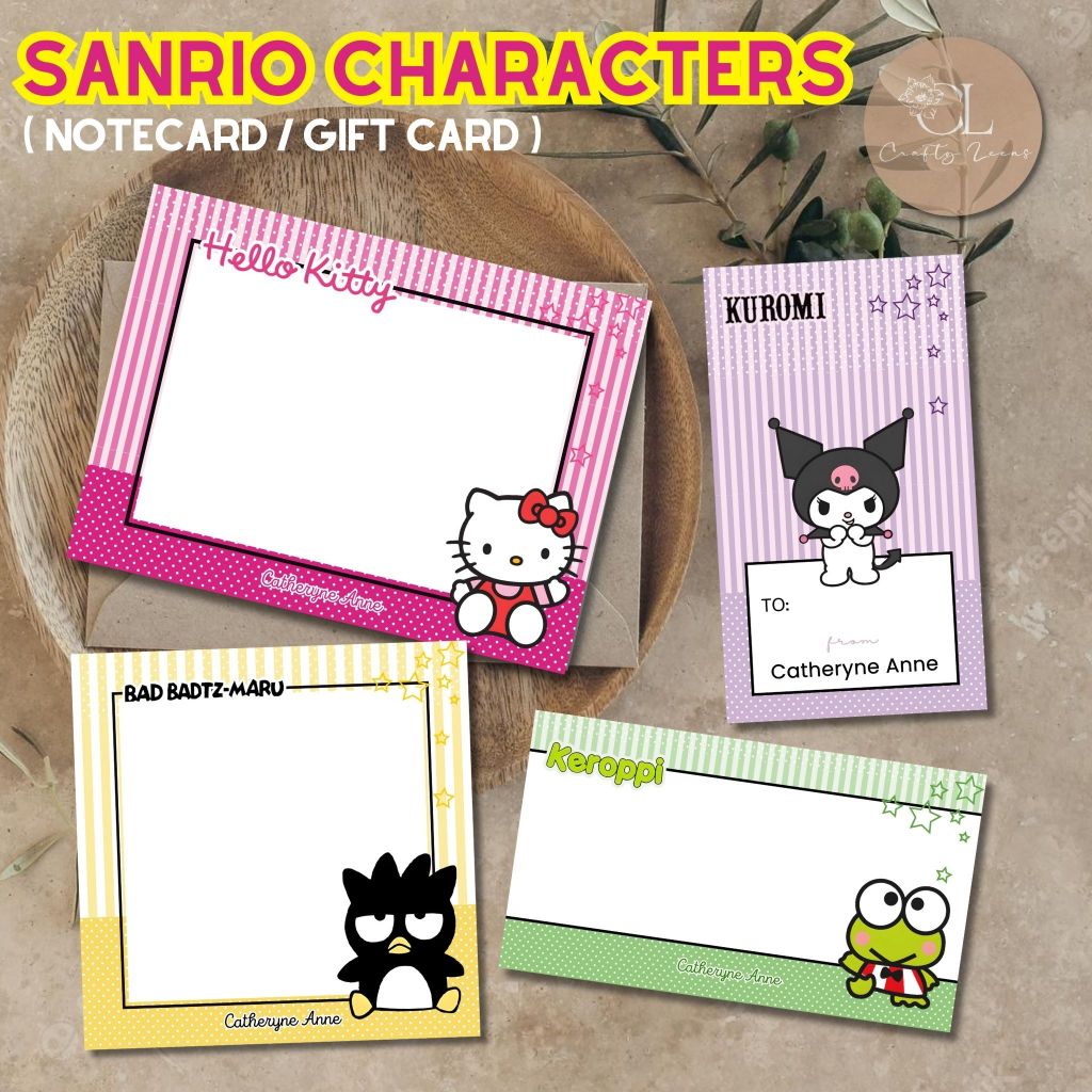 SANRIO CHARACTERS - Personalized / Customized Notecard / Gift Card ...