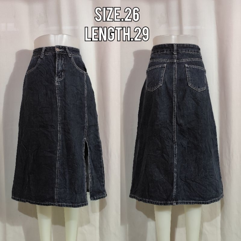 B45 PRELOVED DENIM SKIRT LONG | PALDA 3 | Shopee Philippines