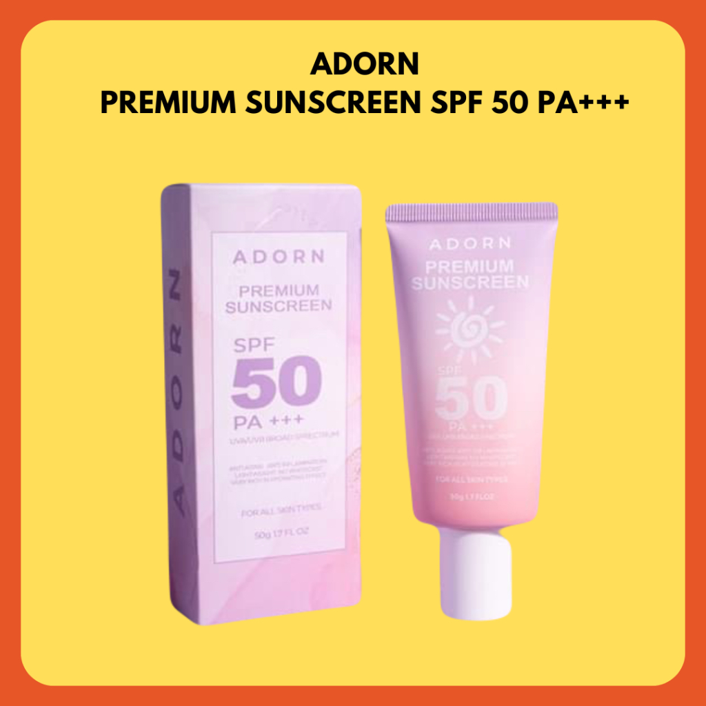 ADORN PREMIUM SUNSCREEN SPF 50 PA+++ UVA UVB FACE & BODY SUNBLOCK SUN ...