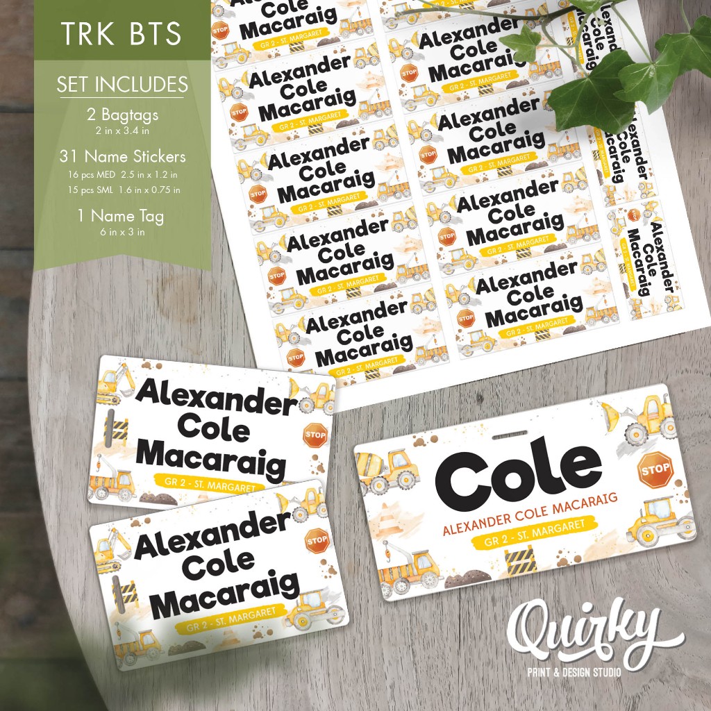 Personalized Back To School Set - Boy Designs - Name Tag, Bag Tag and ...