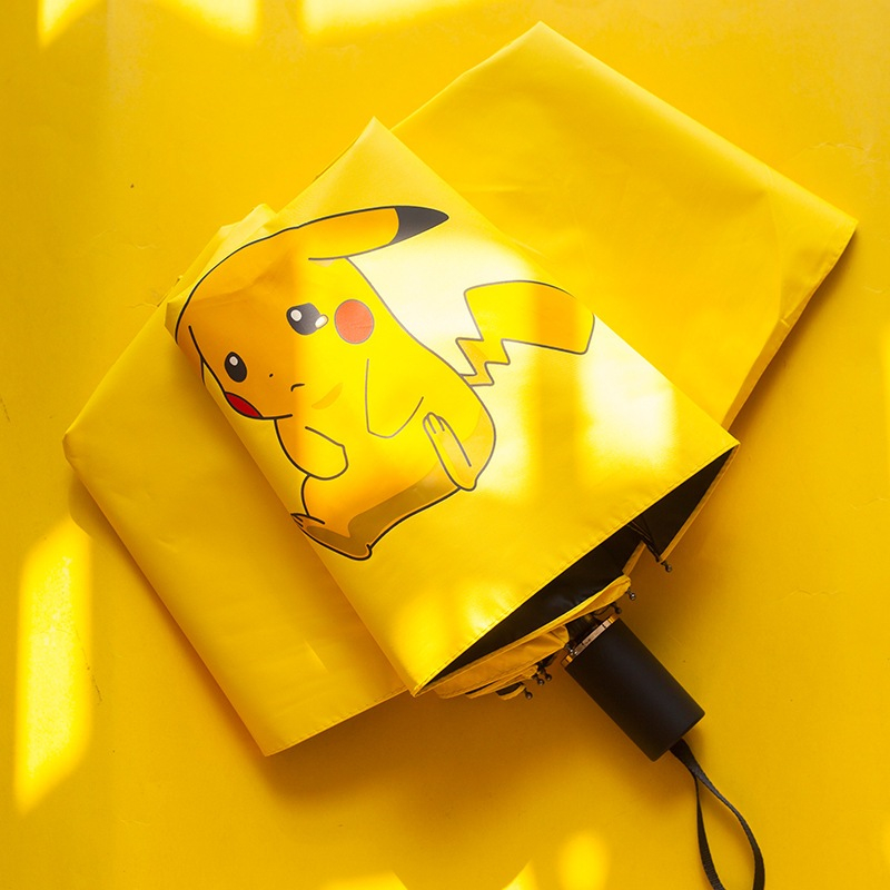 Baby Pikachu Cartoon Sun Umbrella Anti-UV Sun Umbrella Dual-Purpose ...
