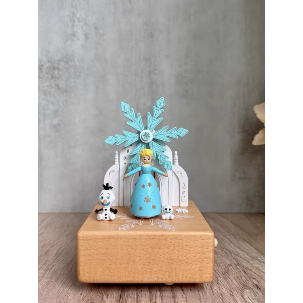 Frozen Elsa Wooden Music Box Handmade Moving Music Box Let it Go ...