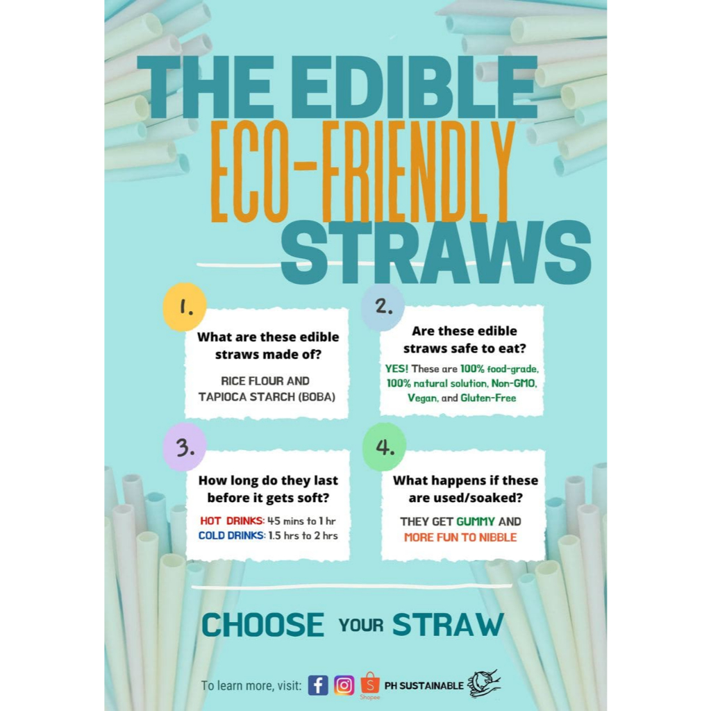 Individually Wrapped Edible Straws by PH Sustainable | Shopee Philippines