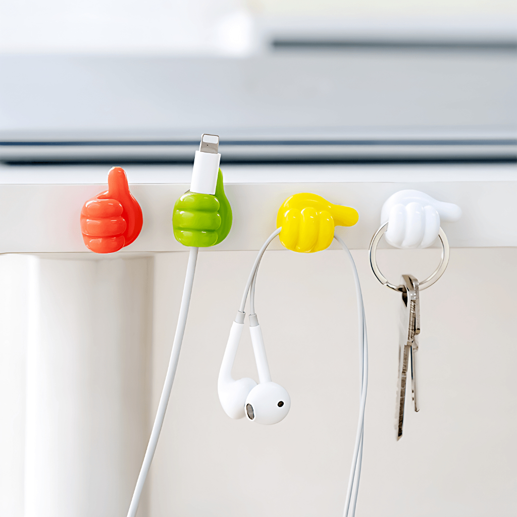 Cable Holder Creative Thumb Hook Hub Viscose Wall Wire Data Cord Winder ...