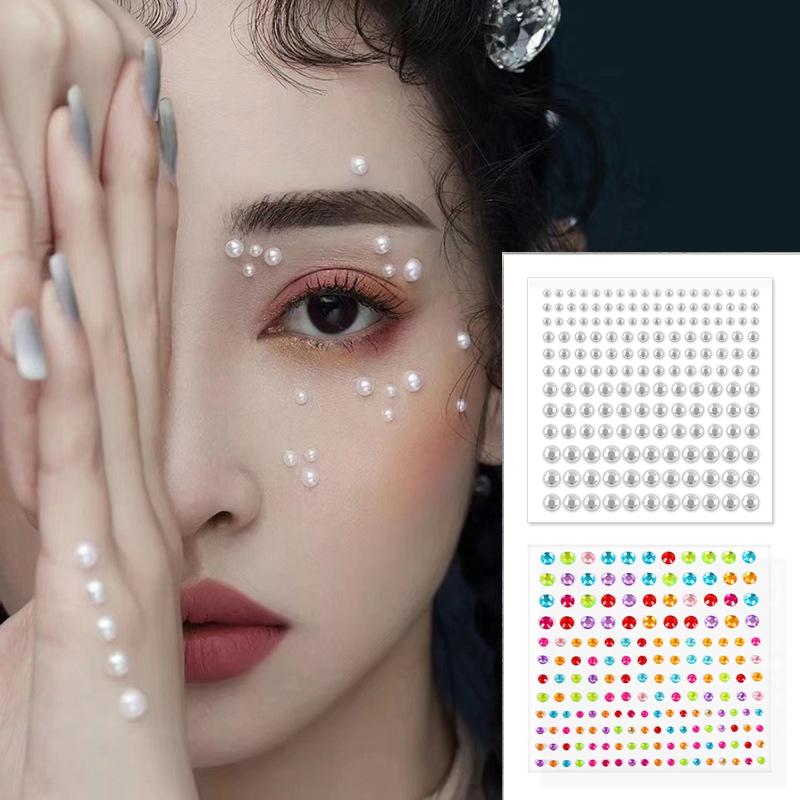 Acrylic Sticker Diamond Pearl Eyebrow Face Diamond Makeup Rhinestone ...