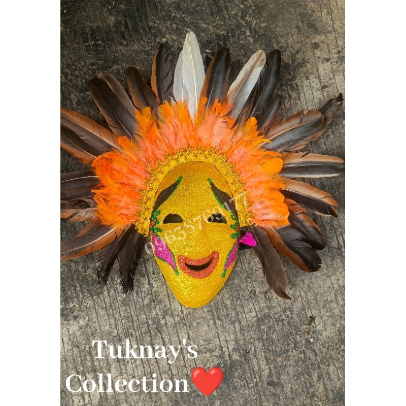 Ati-atihan maskara festival Costume. / brown feathers | Shopee Philippines