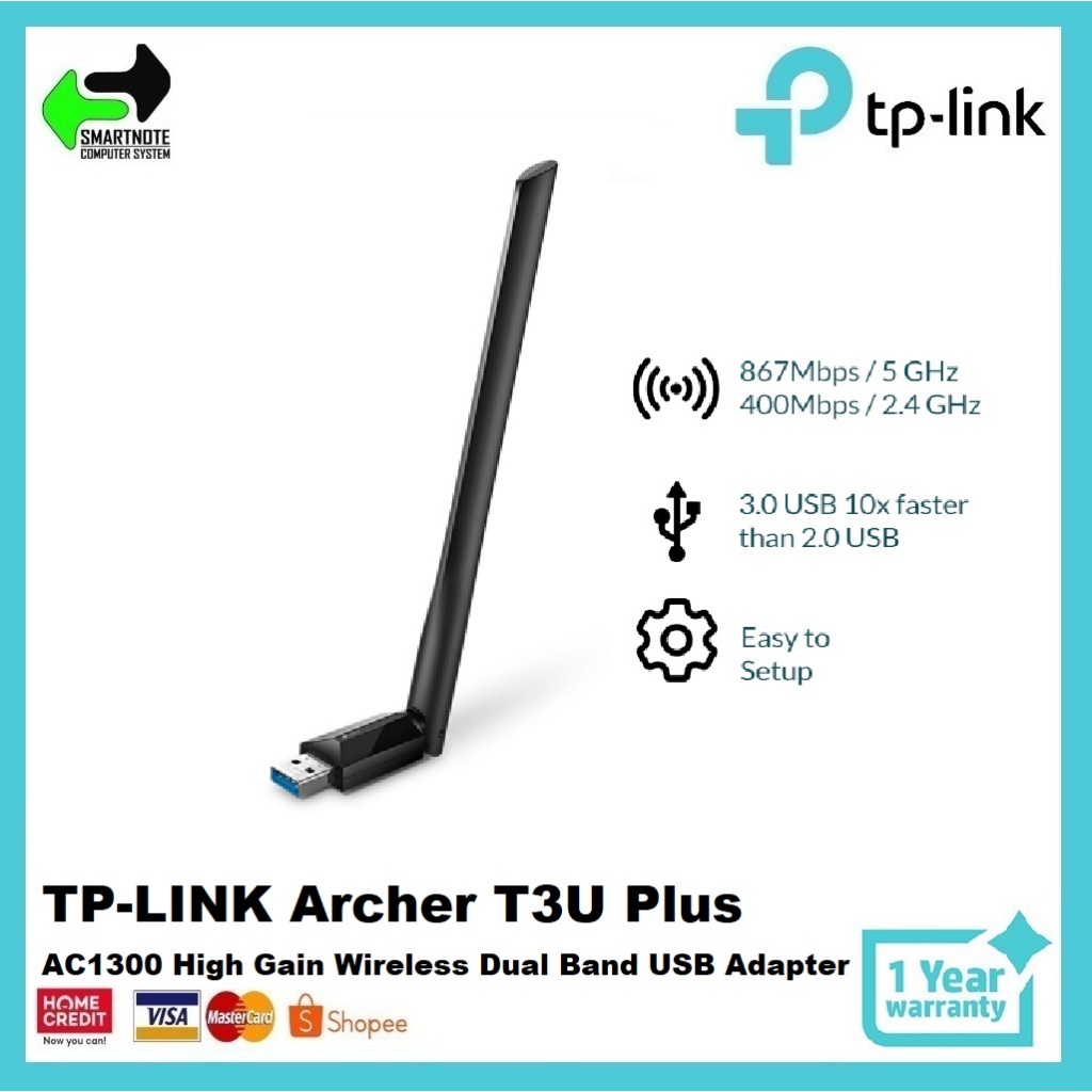 TP-Link Archer T3U Plus AC1300 High Gain Wireless Dual Band WiFi USB ...
