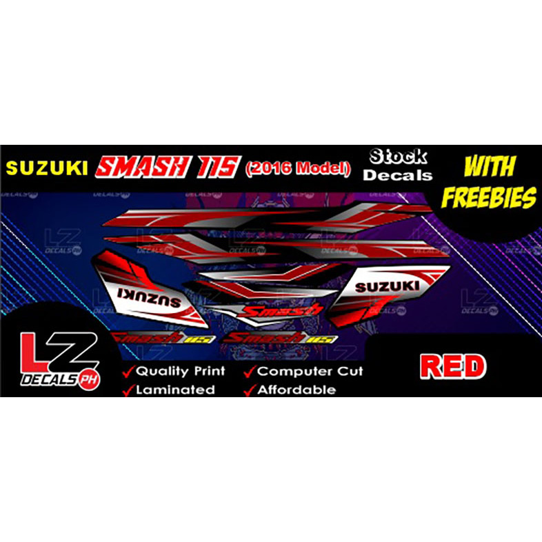 Suzuki Smash 115 (2016 Model) Stock Decals / Stickers with Freebies ...