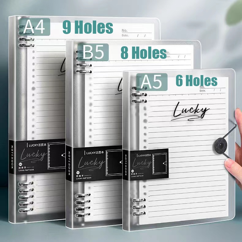 Thicken A5 B5 A4 Refillable Binder Cover Notebook Loose Leaf 60 Sheet 6