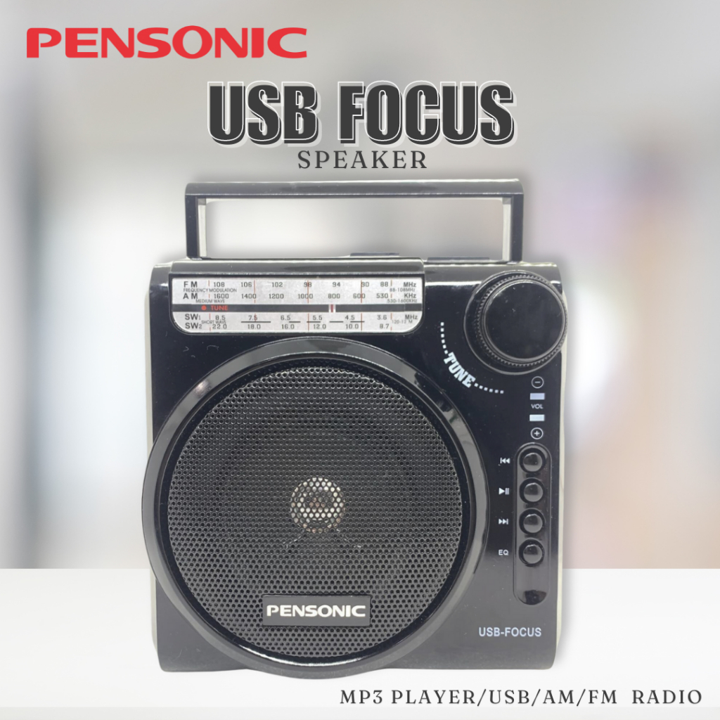 PENSONIC USB FOCUS Mp3 Player/USB/AM/FM/SW1/SW2 Radio Portable Speaker ...