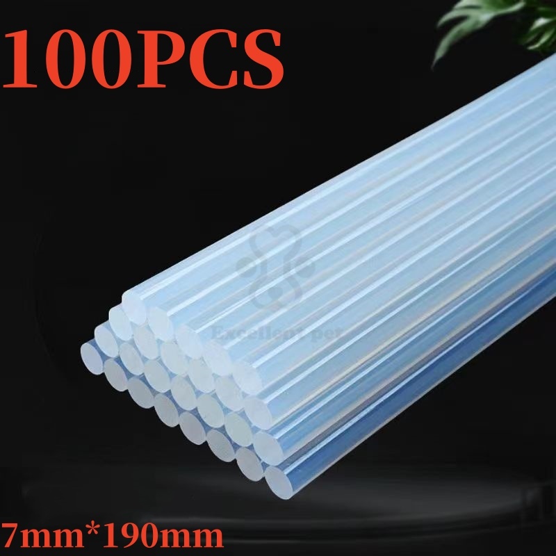 100Pcs Hot Melt Sticks Hot Melt Sticks (7 x 190mm) for DIY Art Clear ...