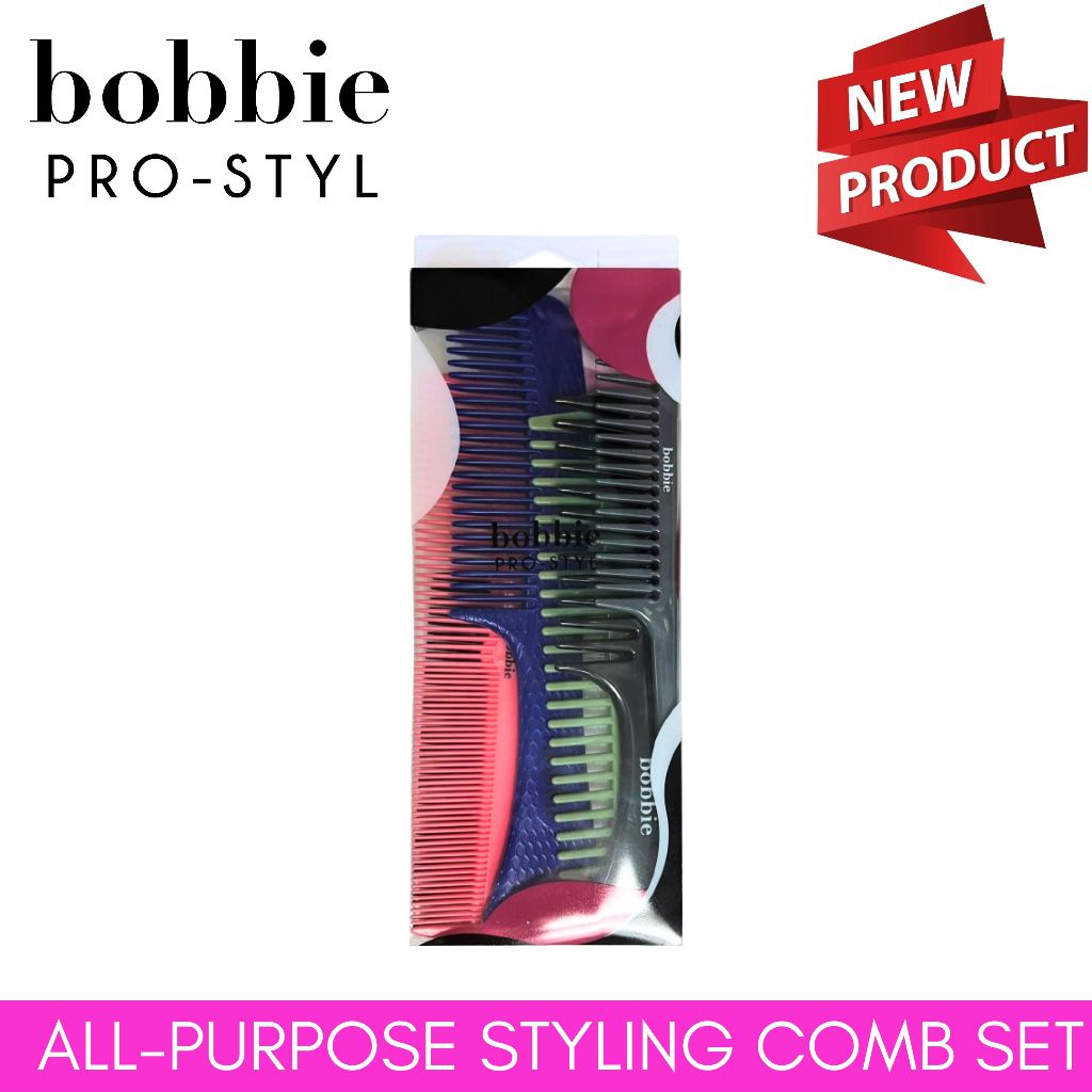 Bobbie Pro-Styl All-Purpose Styling Comb Set (6pcs Hair Combs) | Shopee ...