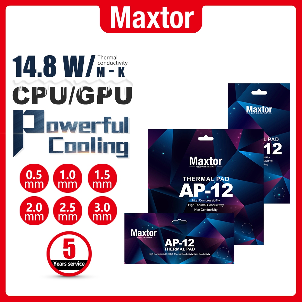 Maxtor Thermal Pad AP-12 14.8W/m-k Thermal Pad for CPU/GPU Cooling Pads ...
