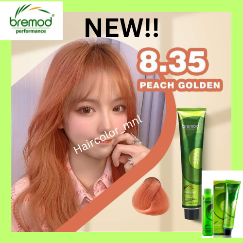 BREMOD 8.35 PEACH GOLDEN HAIR COLOR SET WITH OXIDIZER (100ML) | Shopee ...