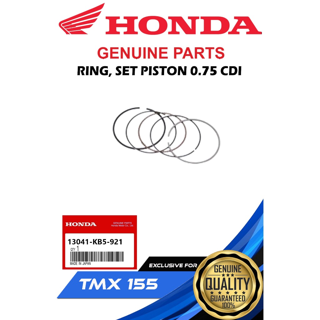 HONDA GENUINE RING, SET PISTON 0.75 TMX 155 CDI ( 13041-KB5-921 ...