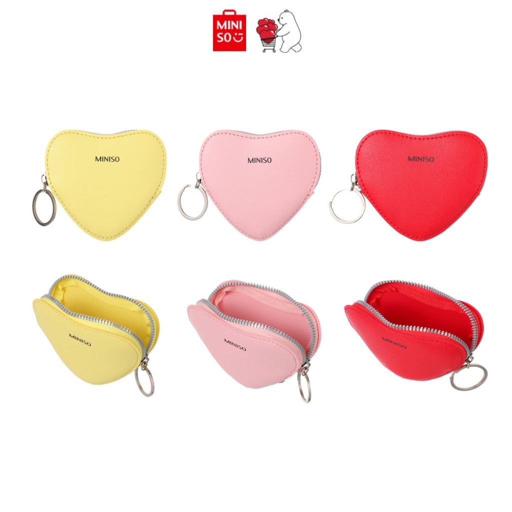 Miniso Coin Purse Heart Shape/Happy Foods/Solid color | Shopee Philippines