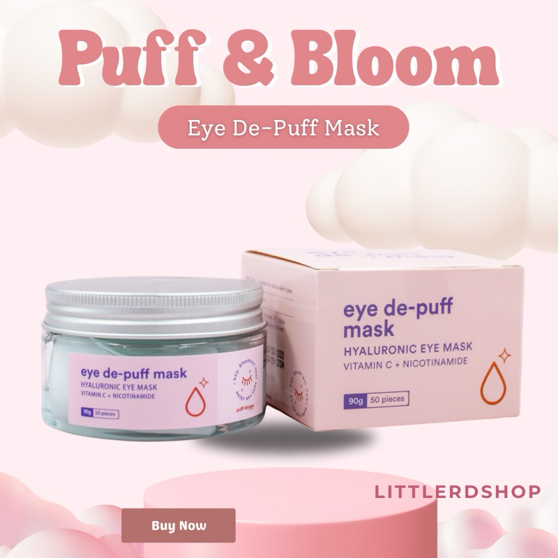 Puff & Bloom Eye De-puff Masks Hyaluronic Eye Mask for Dark Undereye ...