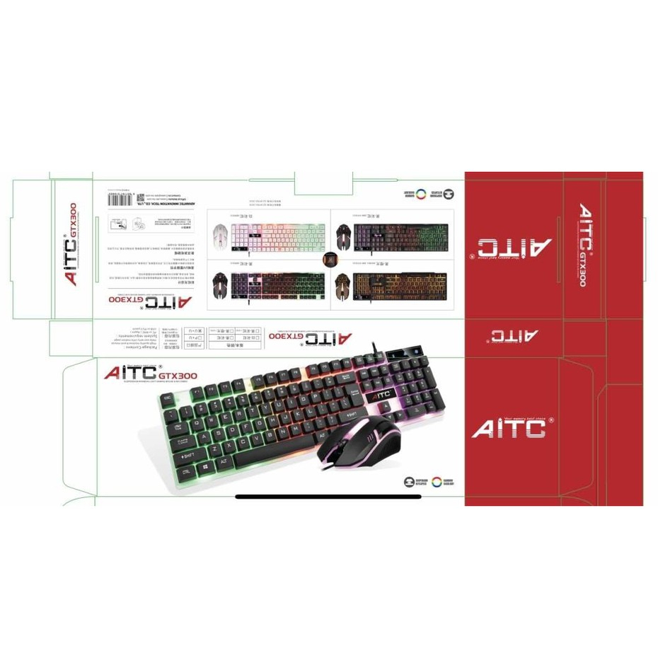 AITC GAMING KEYBOARD GTX300 BLACK/ WHITE GAMING KEYBOARD AND MOUSE ...