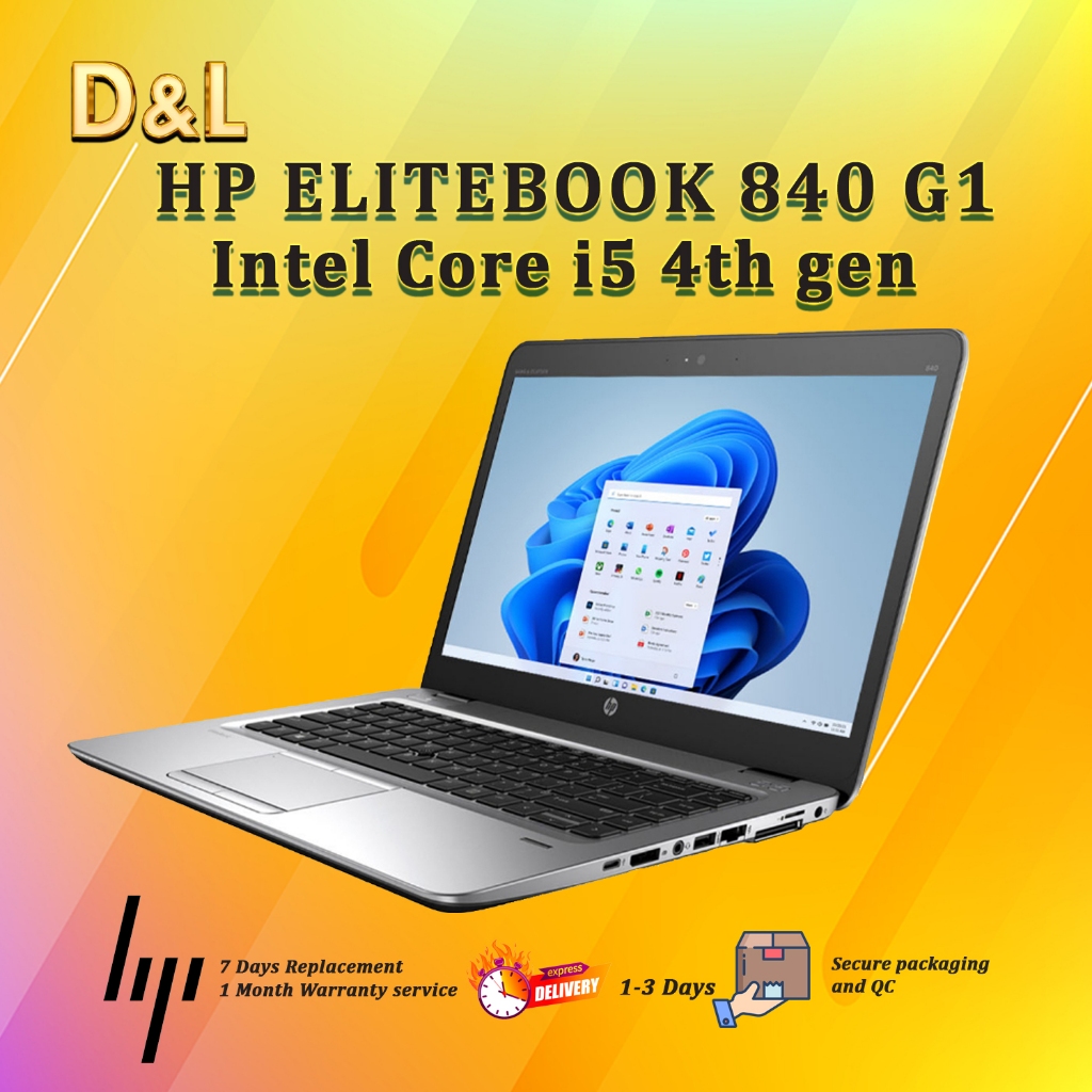 HP ELITEBOOK 840 G1 i5 4TH GEN 8GB RAM-120GB SSD (UPGRADABLE) READY TO ...