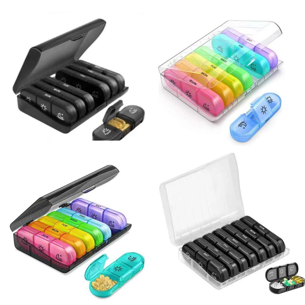 Genuine edition 1 week Portable Pill Box with 21 Compartments for 7 ...