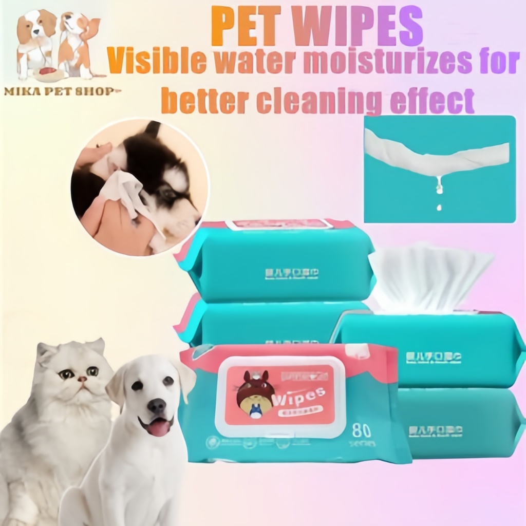 Pet Wipes Dog Wipes Cat Wipes Multi-Purpose Wipes for Dogs & Cats (80 ...