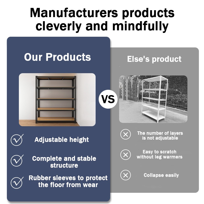 Adjustable Height Steel Rack Metal Boltless Rack 4/5/6 Layer waterproof ...