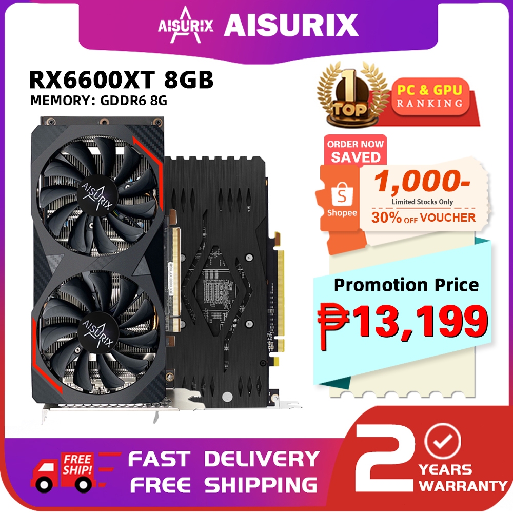 AISURIX RX6600XT Graphics Card AMD RX 6600xt 8GB GDDR6 128Bit Video ...