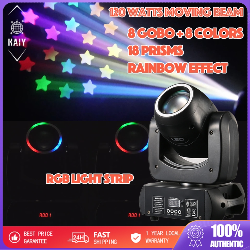120w Moving Head Beam Light RGBW Light Strip Rainbow Effect Gobo Prism ...