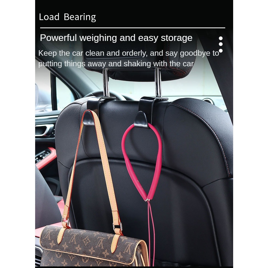 2Pcs Car Hook Universal Car Seat Back Double Hooks Multi-function Car ...