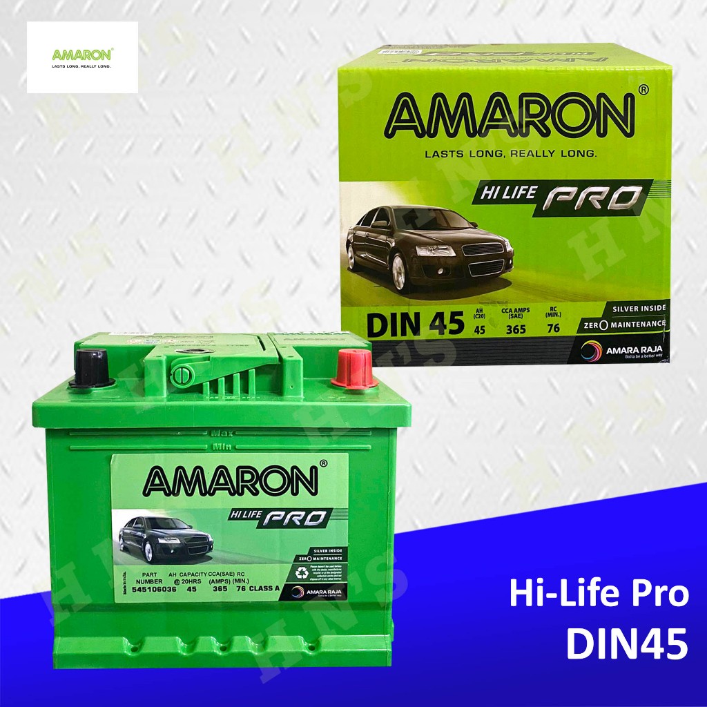 AMARON Hi-Life Pro Din 45 Din 44 Maintenance Free Car Battery | Shopee Philippines