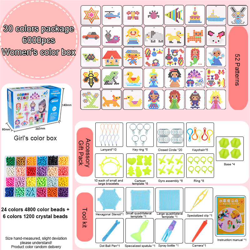 DIY Puzzle Beads Toys Water Sticky Beads Crafts Set Bracelet keychains ...