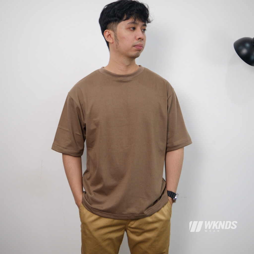 WKNDS Plain Boxy Tees Relaxed Oversized Tops Round Neck Loose-fit T ...