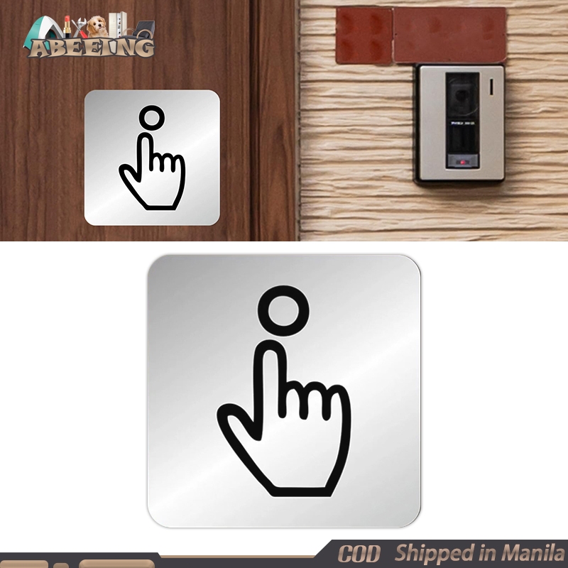Please Ring Bell Sign 6x6cm Waterproof PVC Doorbell Signage Boards ...