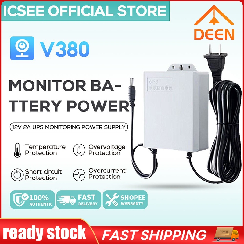 V380 12V 1.5A 5400ma Mini UPS WiFi Router Modem CCTV Backup Battery Built-in Battery Working ...