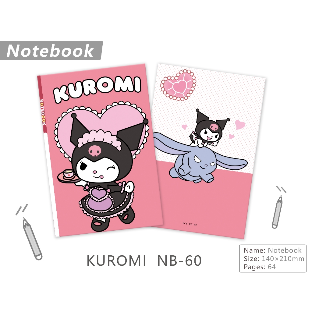 Kuromi composition Notebook K-pop School A5 Size page 64 | Shopee ...