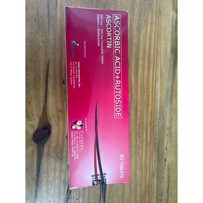 Ascortin Ascorbic acid+ Rutoside , 500mg / 500mg box of 80’s | Shopee ...