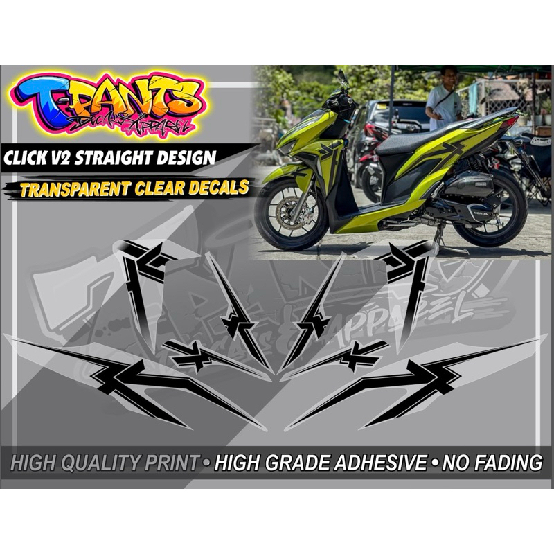 Click V2 Straight Design Sticker Decals | Shopee Philippines