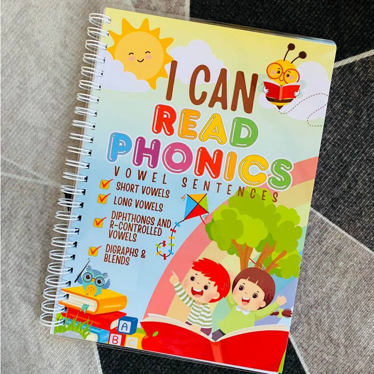 I CAN READ PHONICS VOWEL SENTENCES for kids kinder grade 1 reading book ...