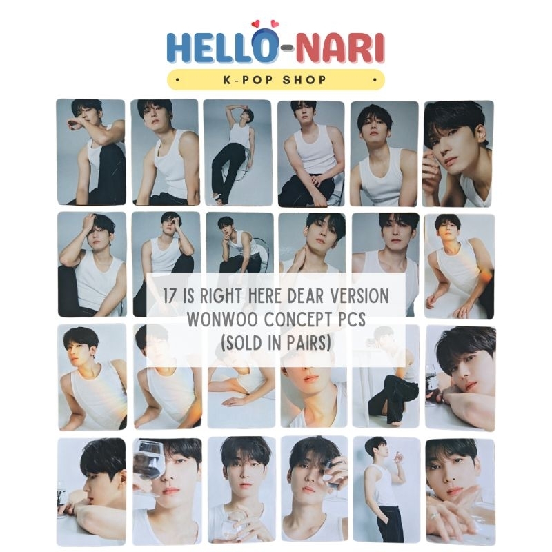 [WONWOO] SEVENTEEN 17 IS RIGHT HERE Dear Version Concept Photocards (Sold in pairs) | Shopee ...