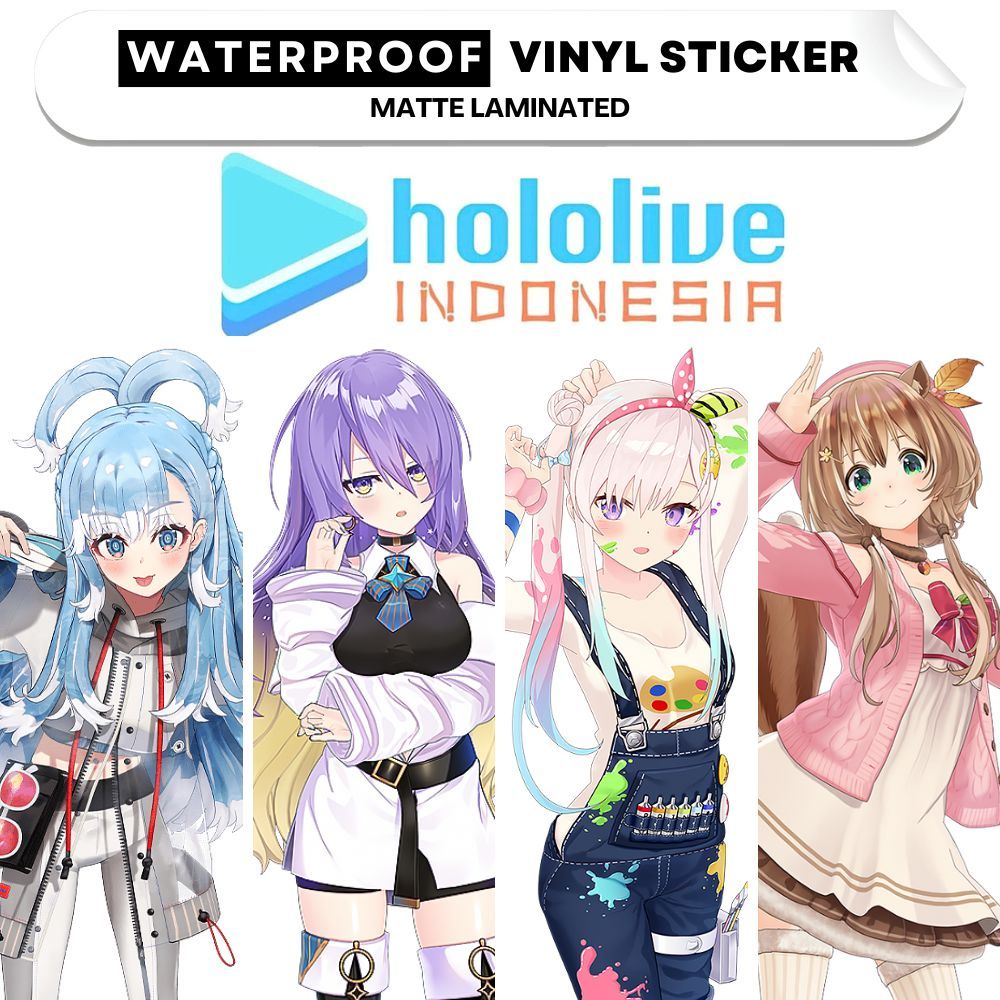 Waterproof VINYL STICKER — HOLOLIVE Indonesia 4.5 inches Waterproof ...
