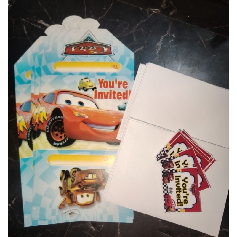 10 pcs. CARS Invitation card for birthday decoration/partyfavorph ...