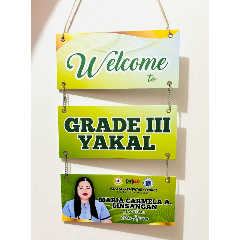 Customized Door/Wall Teacher Hanging Name Plate, Teacher Welcome Sign ...